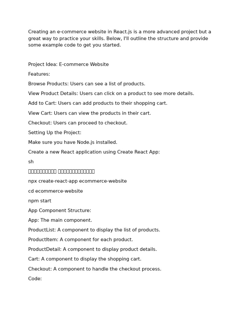 React E-Commerce Website | PDF | Java Script | Information Technology