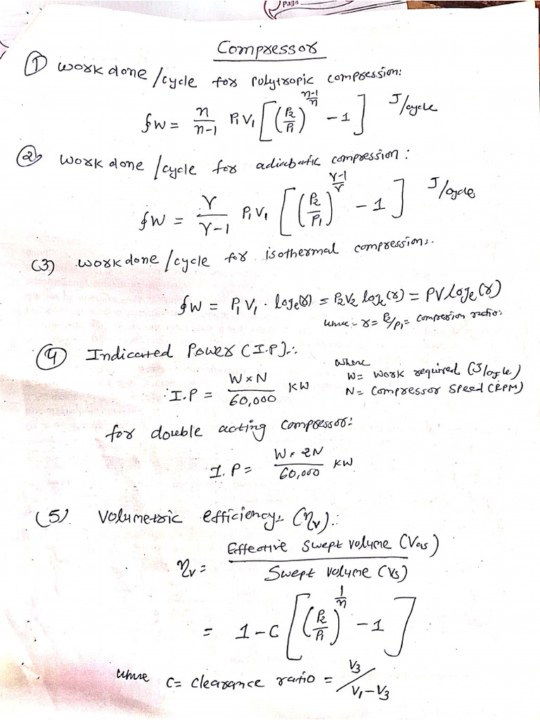 Compressor Formula | PDF
