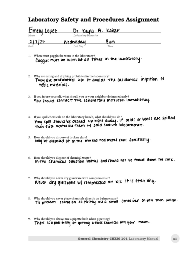 Lab Safety Assignment | PDF
