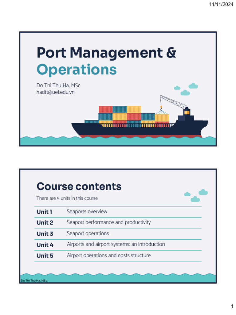 Port Management and Operations Overview | PDF | Port | Cargo