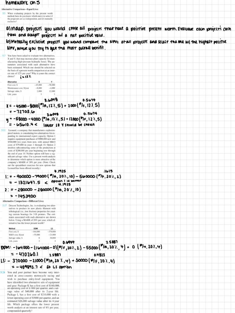 MSE 304 CH5 HW | PDF | Mathematical Economics | Corporations