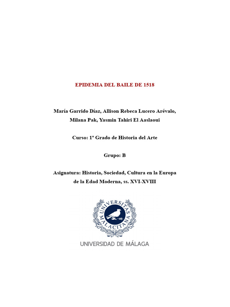 Epidemia Del Baile 1518 | PDF