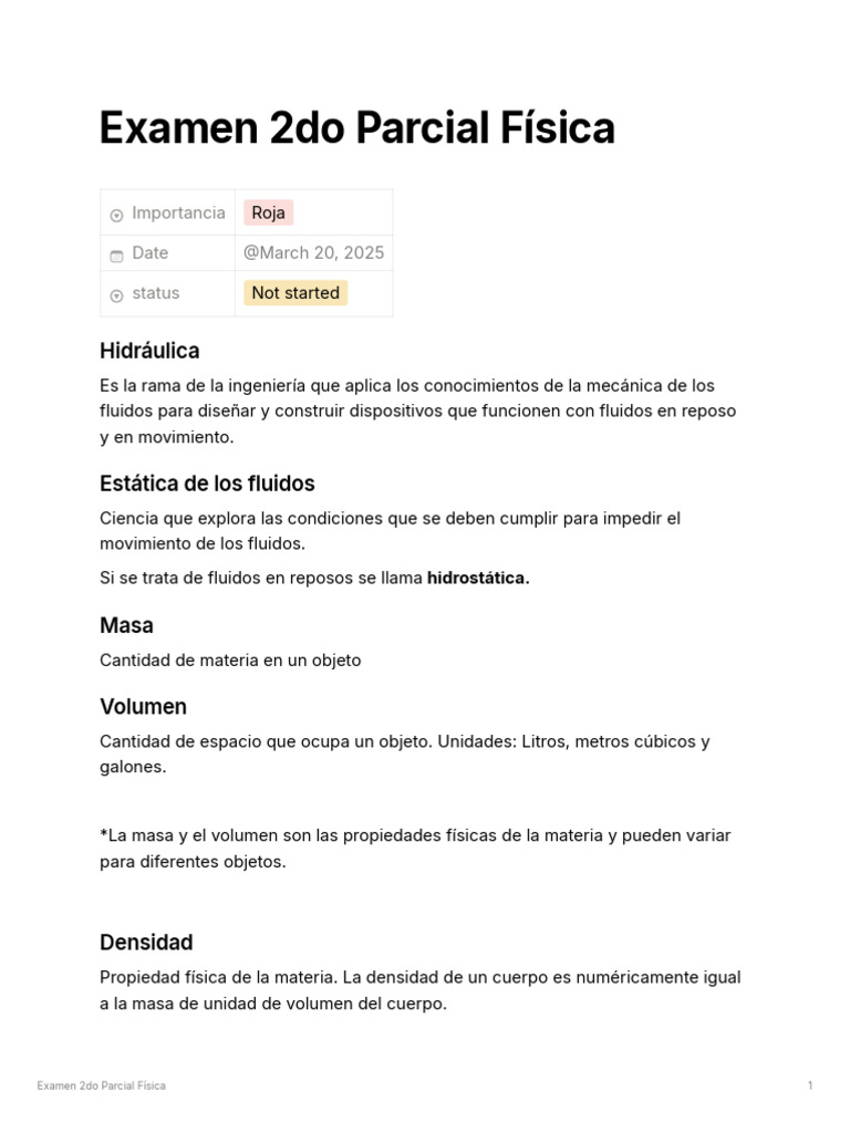 Examen 2do Parcial Fsica | PDF | Densidad | Mecanica clasica