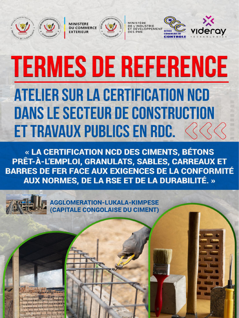 TDR ATELIER CERTIFICATION Ciments et Betons RDC V 3 FINALE | PDF