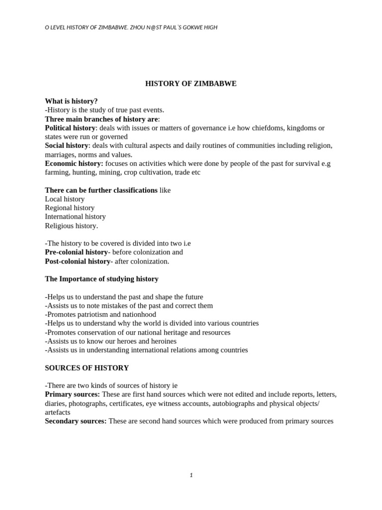 Overview of Zimbabwean History | PDF | Homo | Hominidae