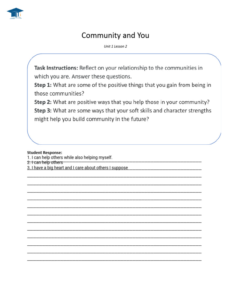 Community and You SEL - Docx (2) - 1 | PDF