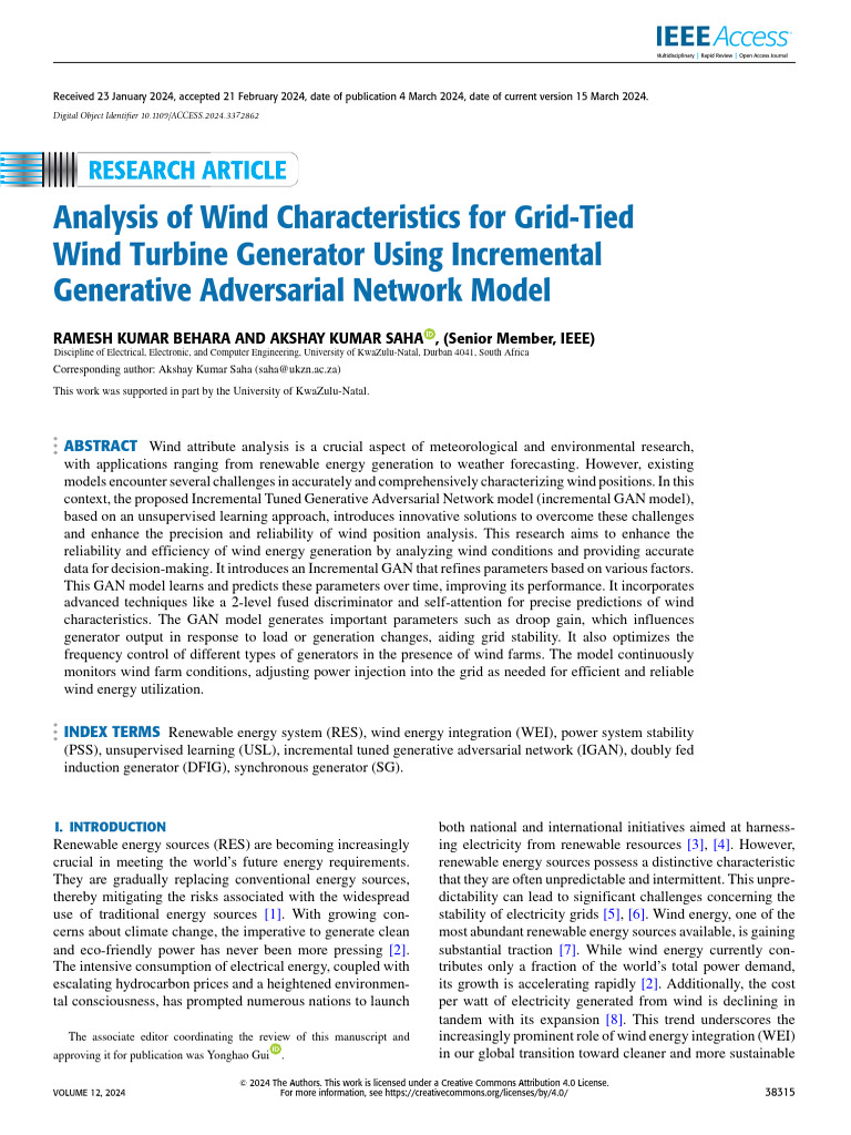 Analysis of Wind Characteristics For Grid-Tied Wind Turbine Generator ...