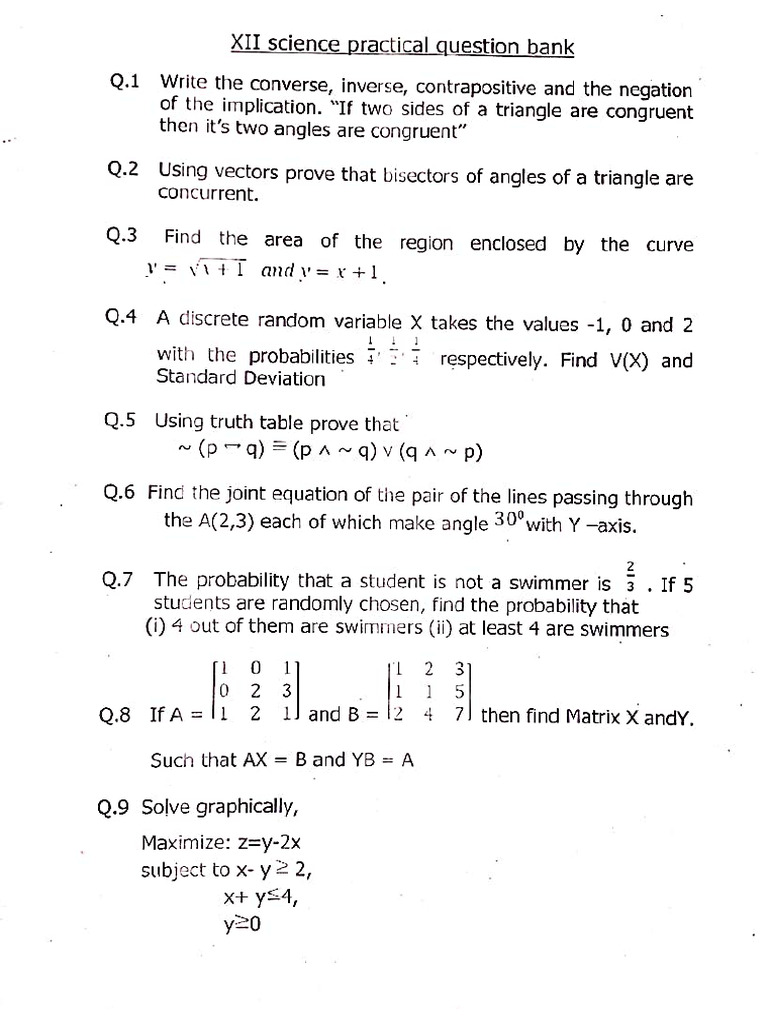 XII Sci Practical Question Bank | PDF XII Sci Practical Question Bank | PDF