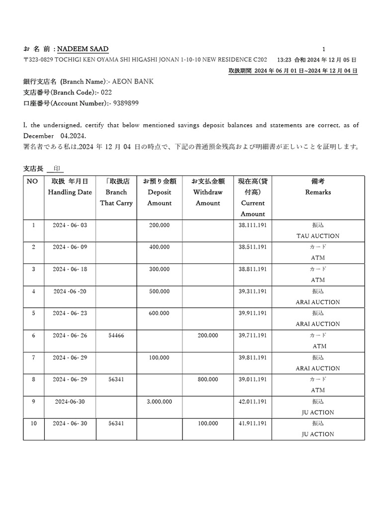 Bank Statement | PDF