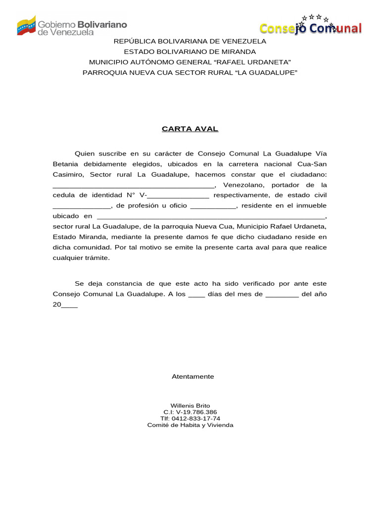 Carta Aval | PDF