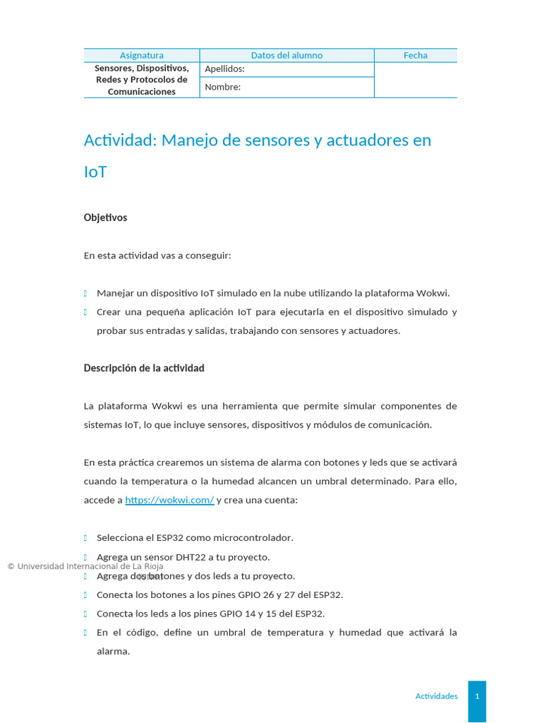 Mindu06 Act1 | PDF | Internet de las Cosas | Diodo emisor de luz