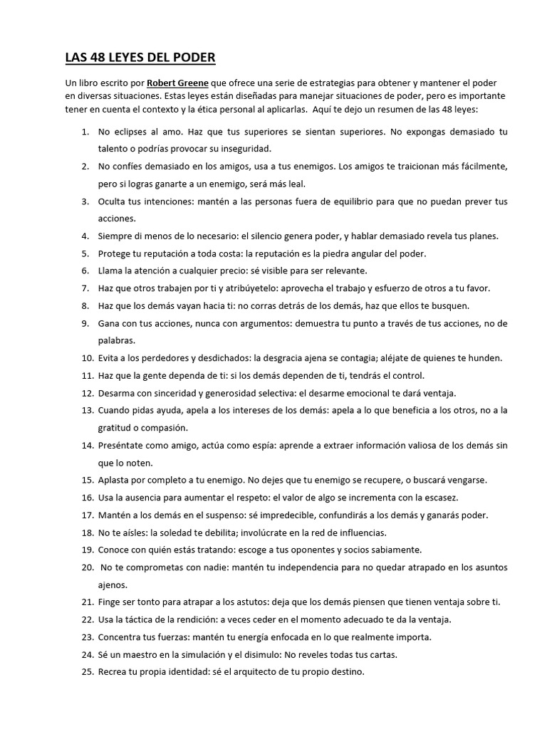 Las 48 Leyes Del Poder | PDF