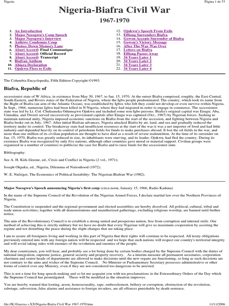 AR 04 - Nigeria-Biafra Civil War 1967-1970 | PDF | Biafra | Nigeria