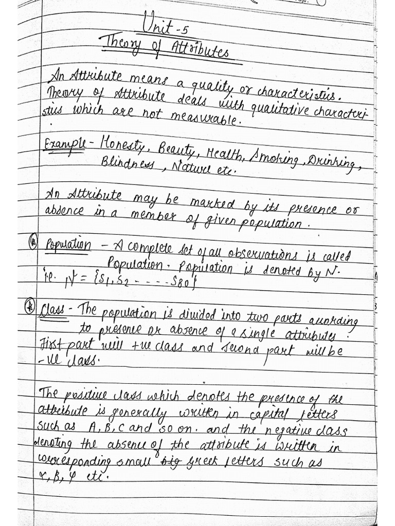 Theory of Attributes Statistics | PDF