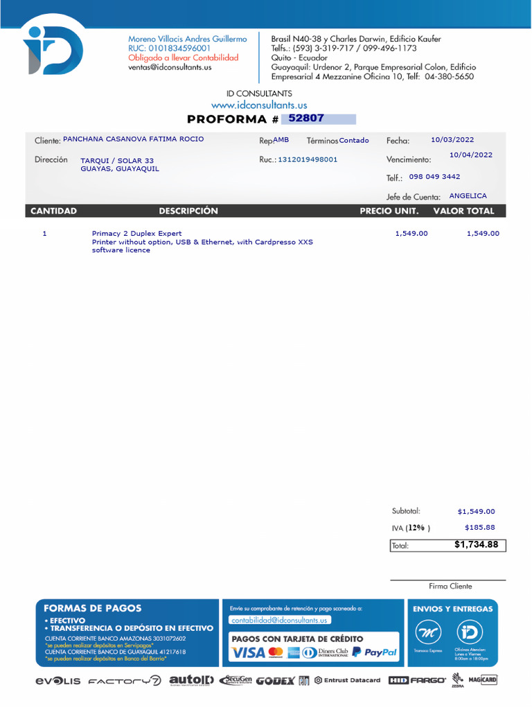 Id Prof 52807 Panchana Casanova Fatima Rocio - Pro Evolucion ...