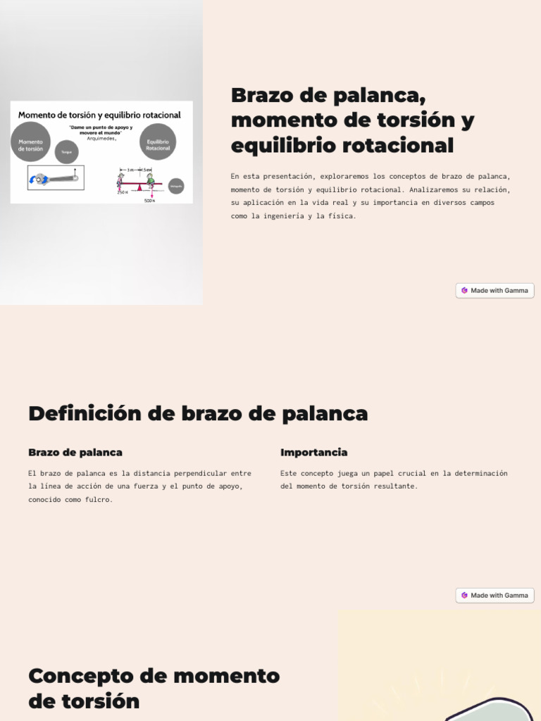 Brazo de Palanca y Momento de Torsión | PDF | Esfuerzo de torsión | Palanca