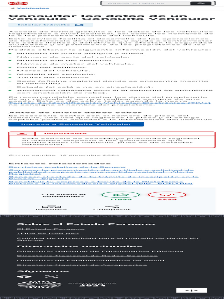 Consultar los datos de un vehículo - Consulta Vehicular - Trámite ...