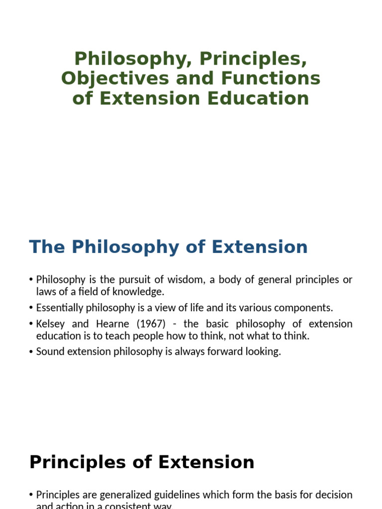 Principles of Extension | PDF | Knowledge | Leadership