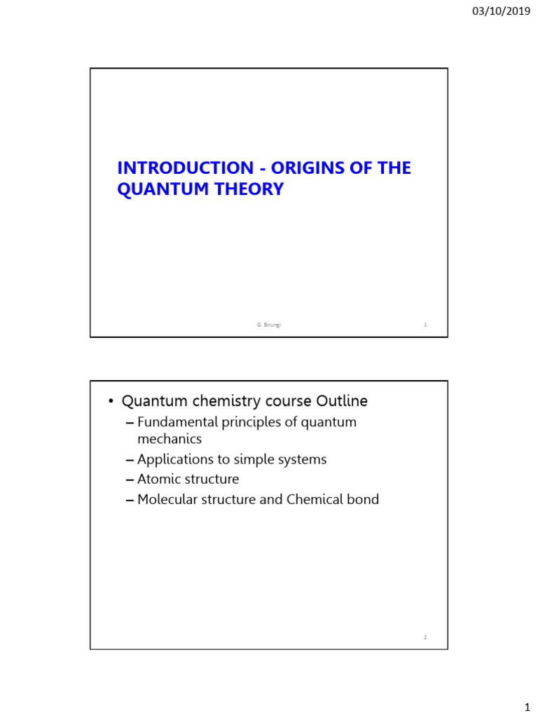 Introduction To Quantum Theory | PDF | Electromagnetic Radiation ...