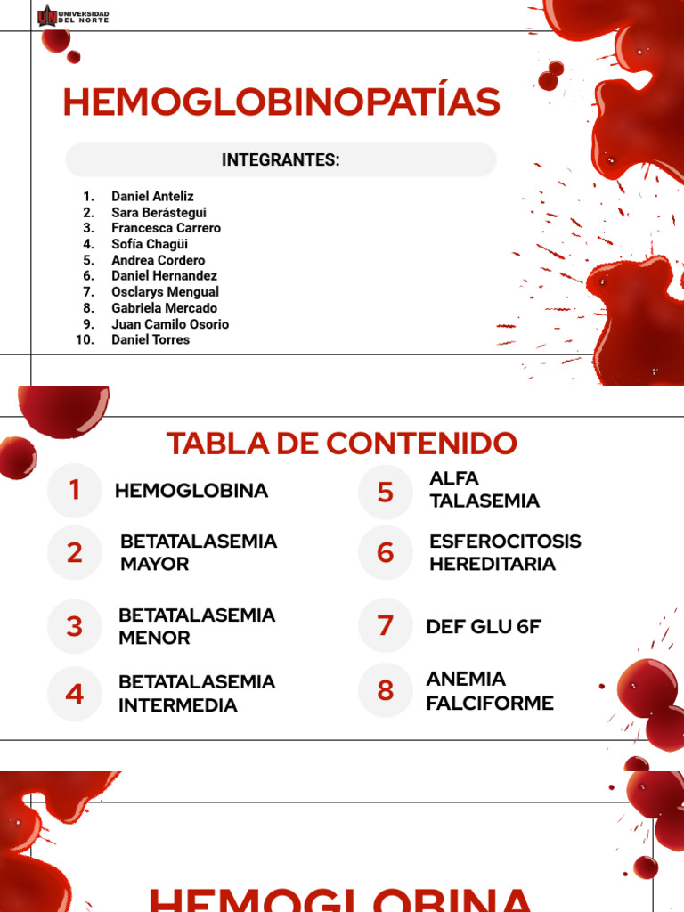 Hemoglobinopatías: Tipos y Tratamientos | PDF | Hematología | Sangre