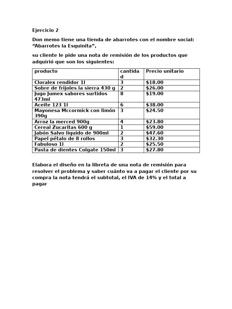 Ejercicio 2 Excel | PDF