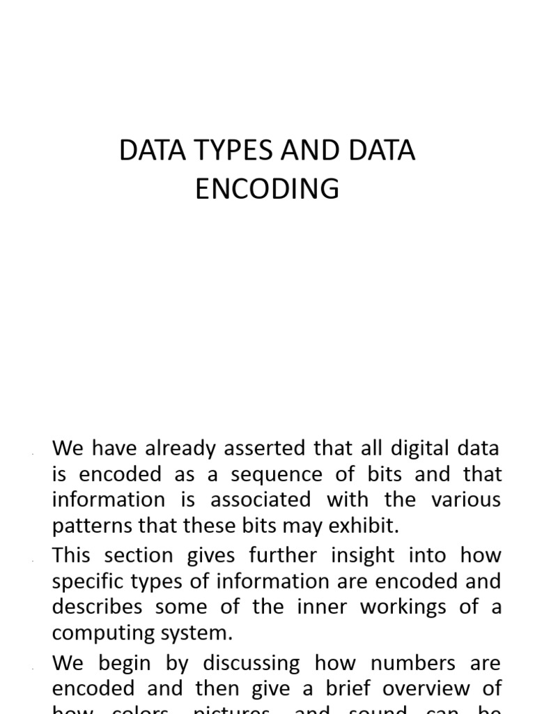 Data Types and Data Encoding | PDF | Multiplication | Accuracy And Precision