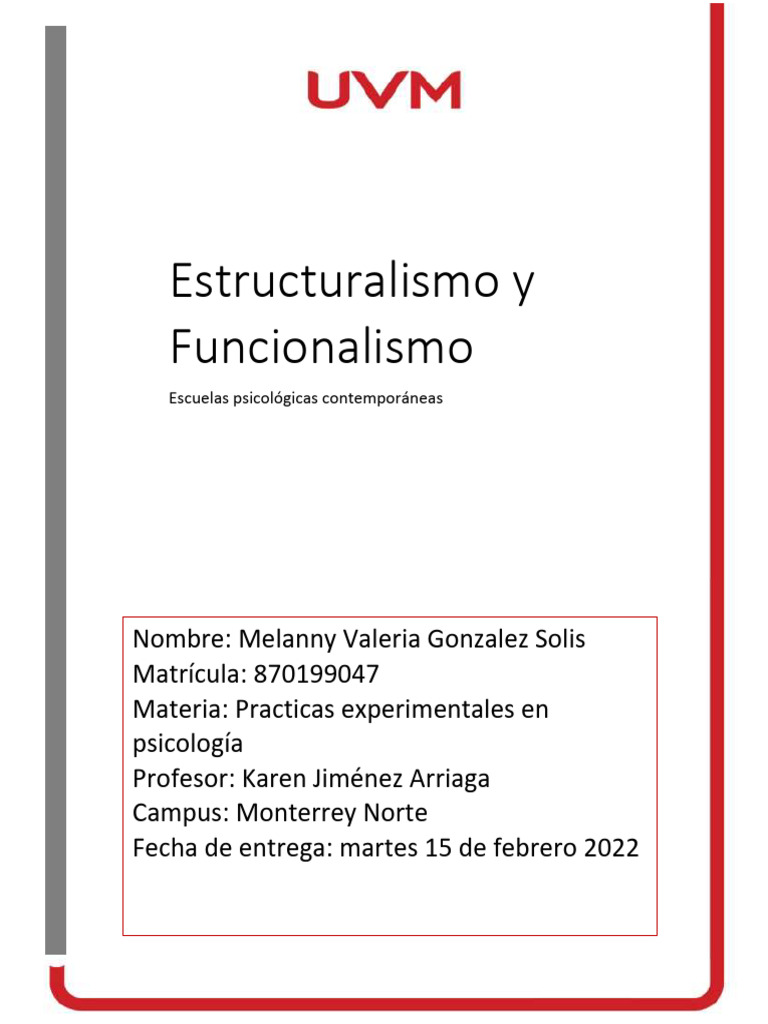 Estructuralismo y Funcionalismo | PDF