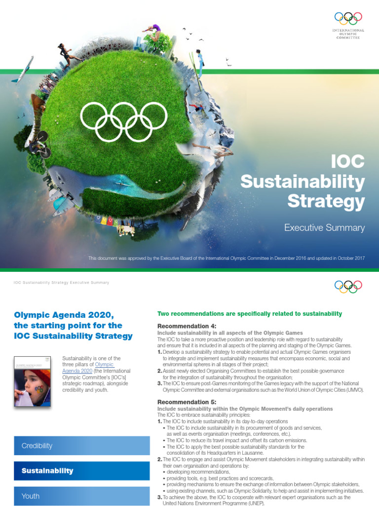 Appendix 1 IOC Sustainability Strategy | PDF | Sustainability | Olympic Games