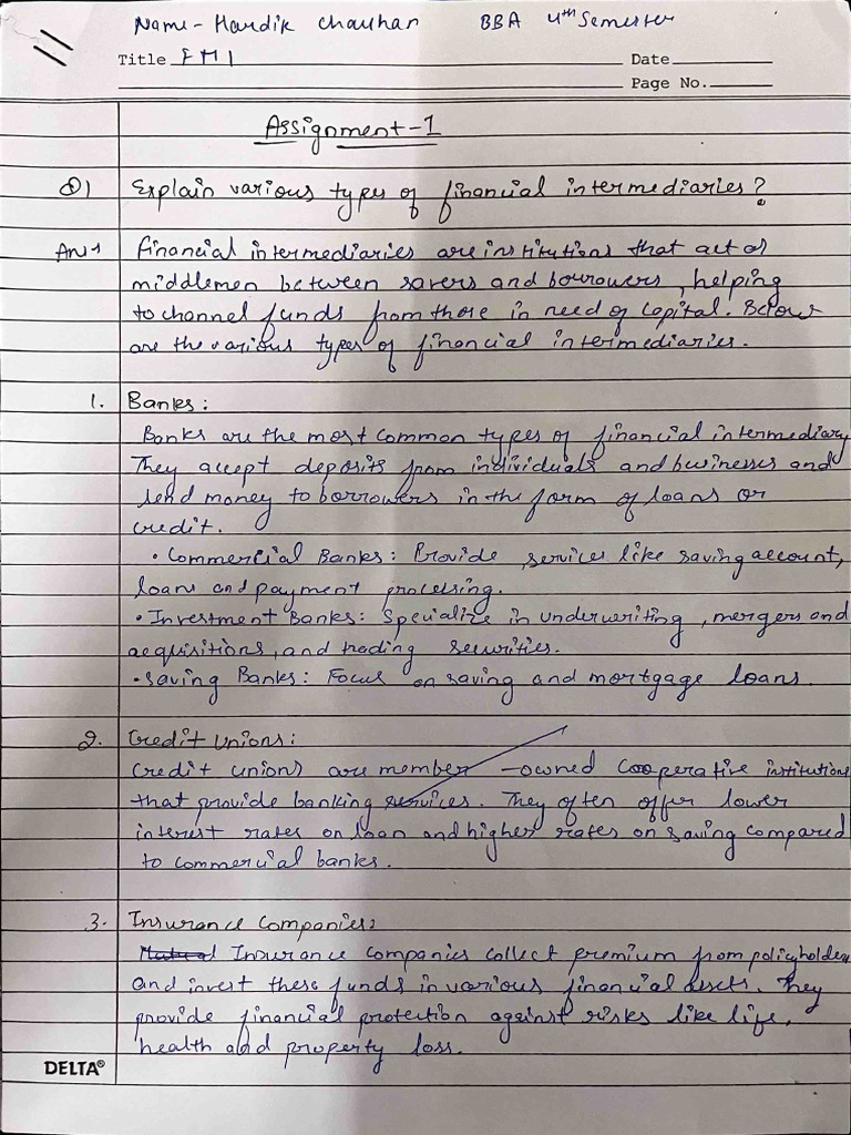 Hardik Chauhan Bba 4 Semester FMI | PDF