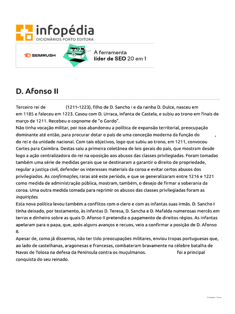 D Afonso II - Infopedia | PDF