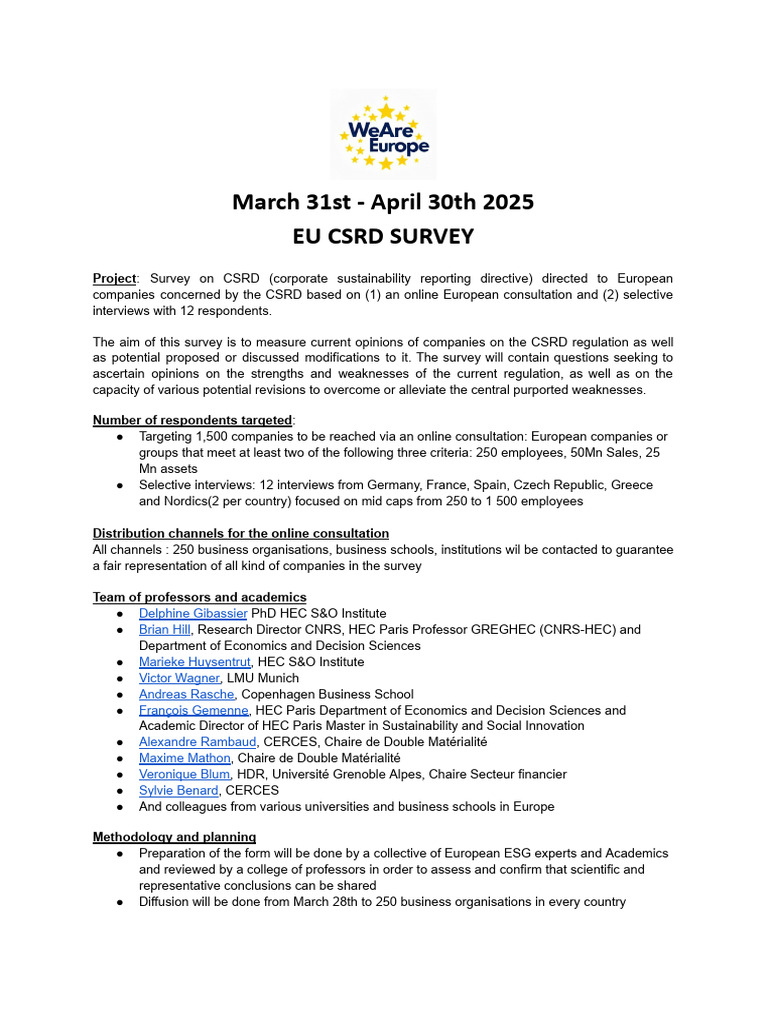 EU CSRD SURVEY | PDF | Audit | European Union