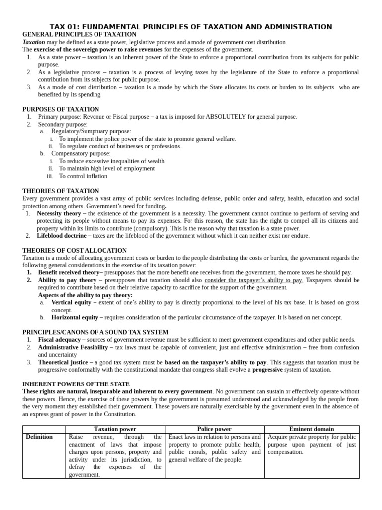 Principles of Taxation and Administration | PDF | Taxes | Due Process ...