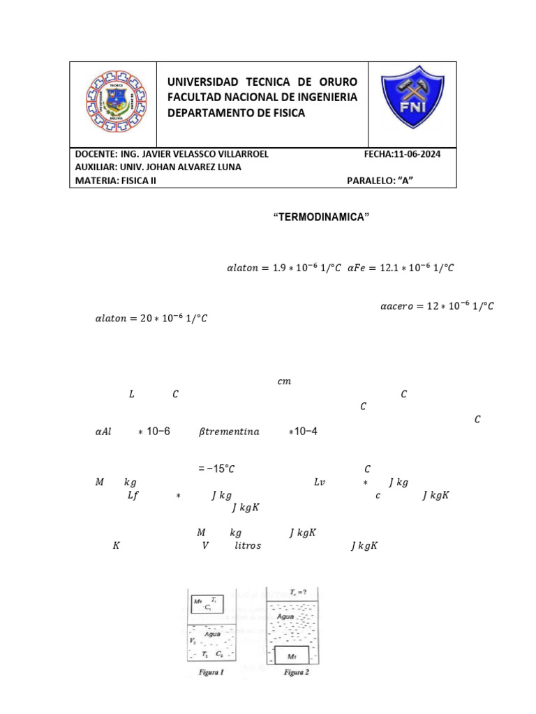 Práctica de Termodinámica en Física II | PDF | Calor | Calor latente