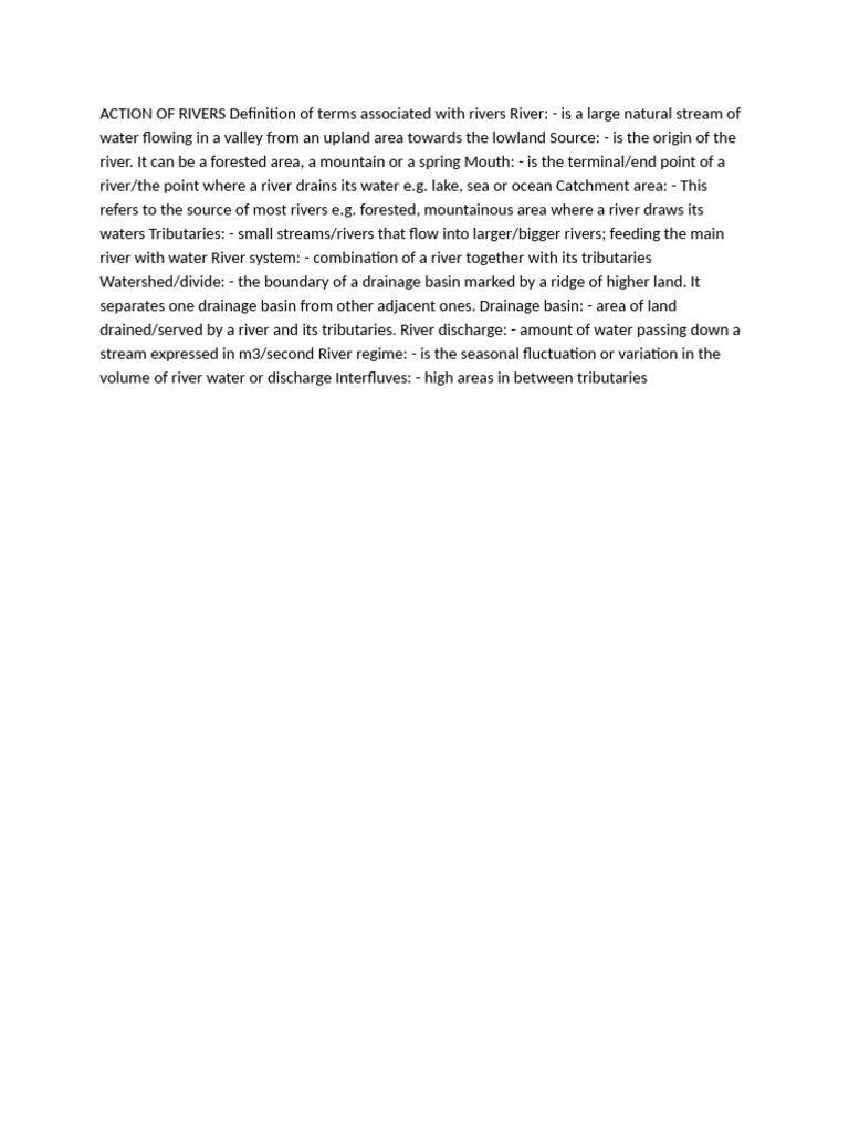 Key Terms in River Geography | PDF