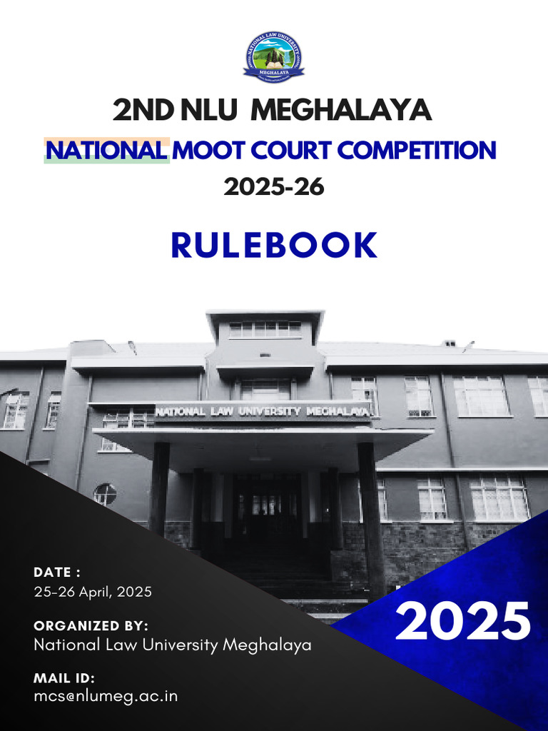 Rulebook 2nd Nlu Meg National Moot Court Competition 1411769 | PDF | Citation | Justice
