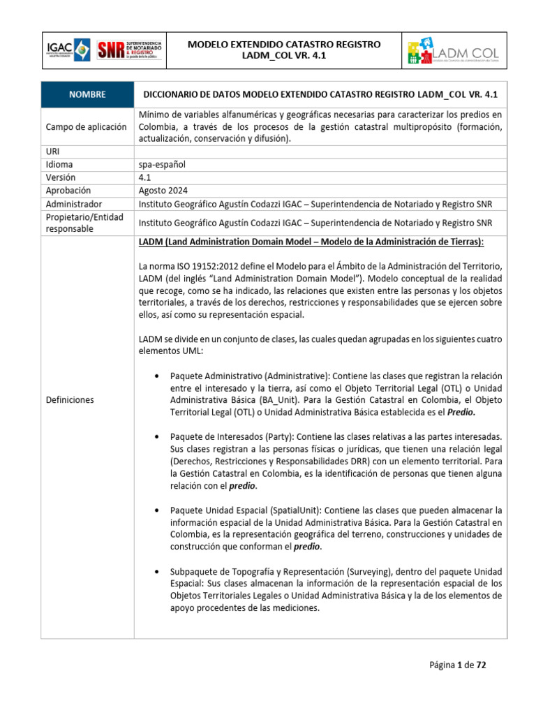 LADM_COL_Modelo_Extendido_Catastro_Registro_4_1 | PDF | Datos | Condominio