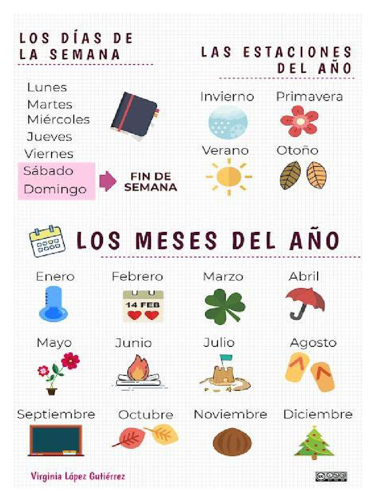 Días de la semana, estaciones y meses del año | PDF