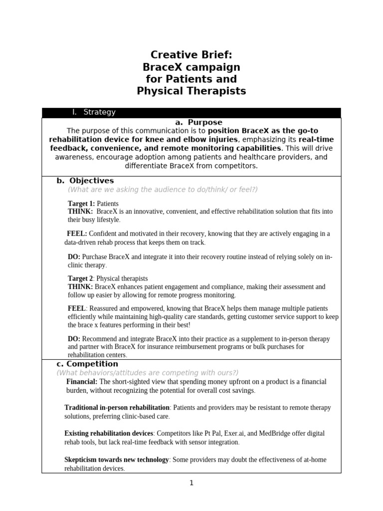 Assignment 5-2 Creative Brief | PDF | Physical Therapy | Health Care