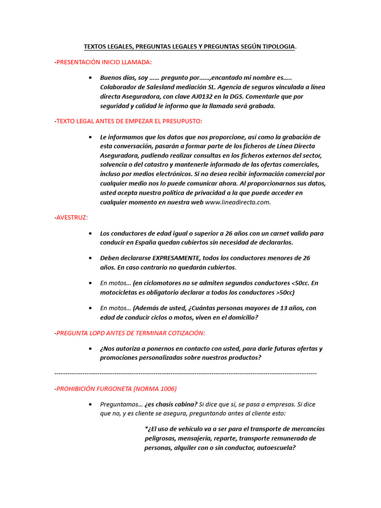 Textos y Frases Legales LDA PDF | PDF