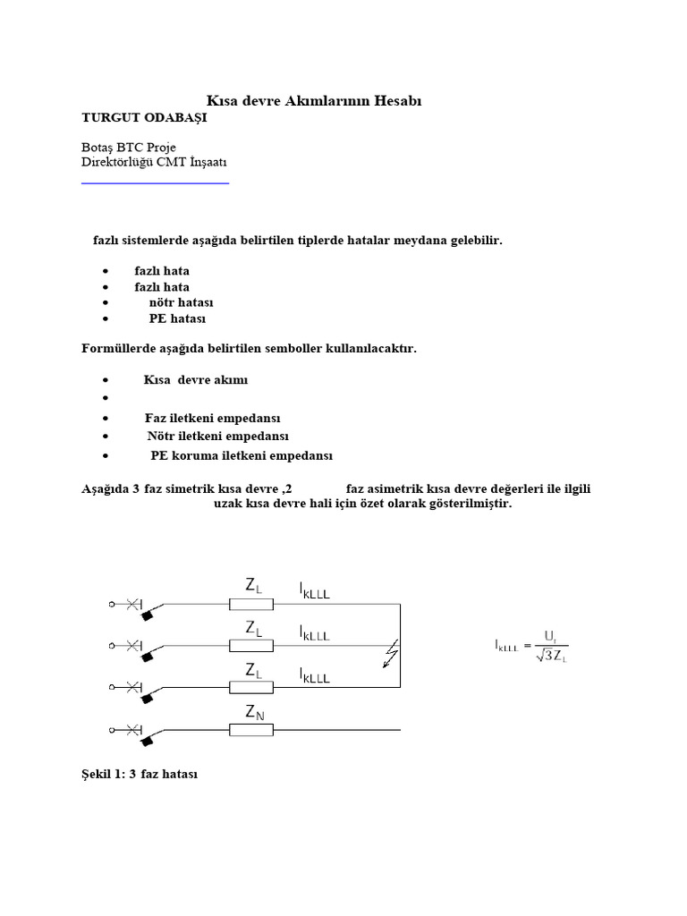 Kısa Devre Akımları T.Odabaşı | PDF