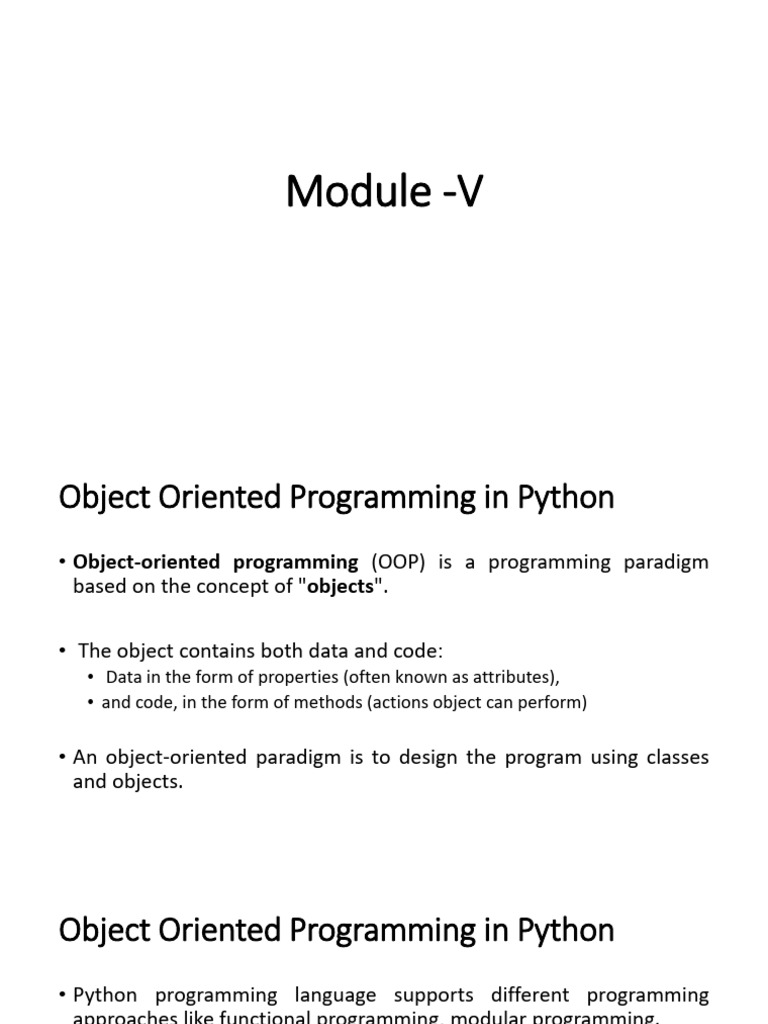 Python Object Oriented Pdf Object Oriented Programming Class Computer Programming