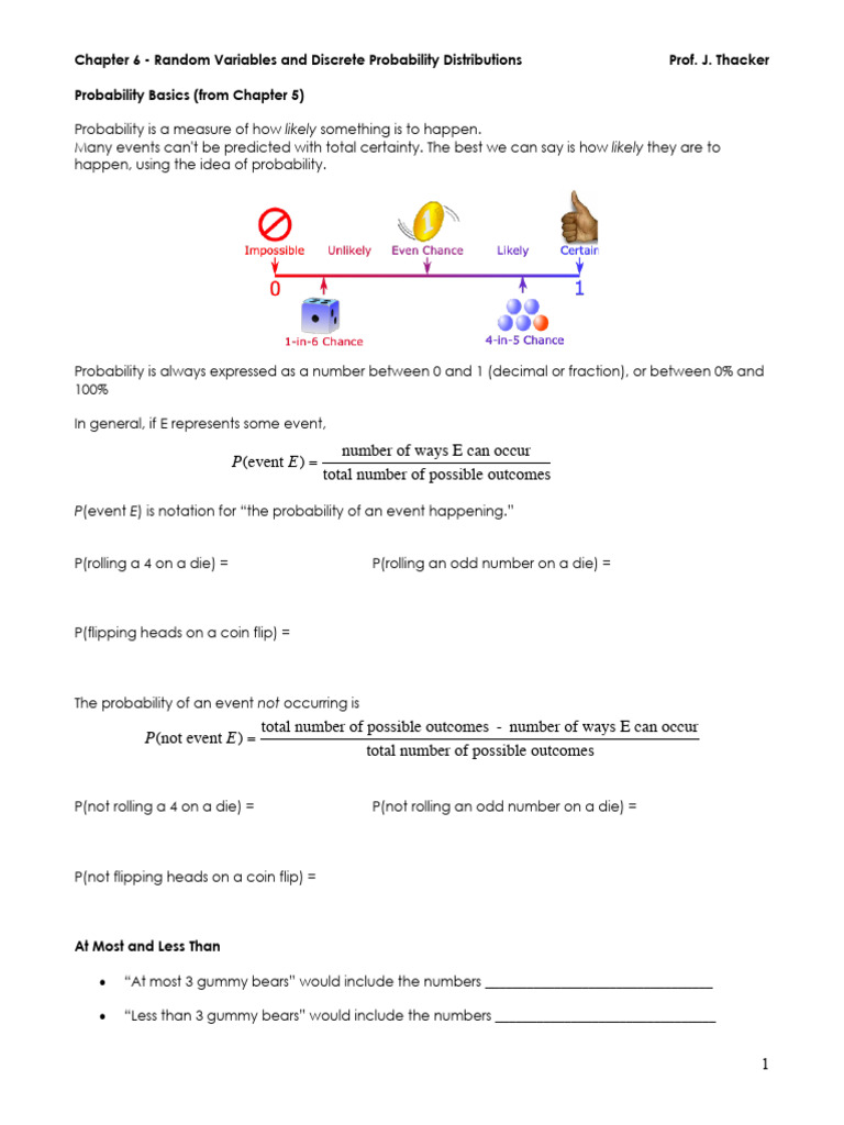 Chapter 6.1-6.4 Handout | PDF | Probability Distribution | Mean