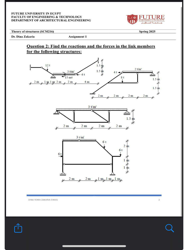 Theory of Structures - Assignment 1 | PDF