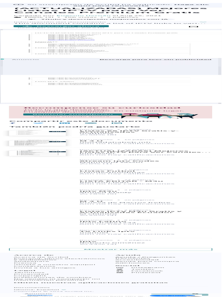 (ACTUALIZADAS) Mejores Listas IPTV para Ver Canales Premium Gratis PDF | PDF