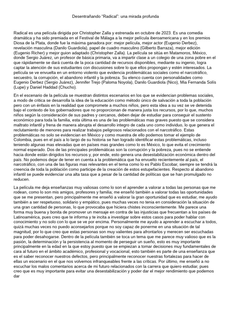 Reseña de Radical | PDF
