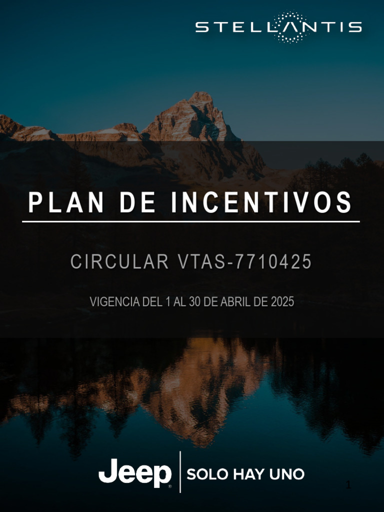 Circular VTAS-7710425 Plan de Incentivos JEEP - Abril 2025 | PDF | todoterreno | Vehículos ...