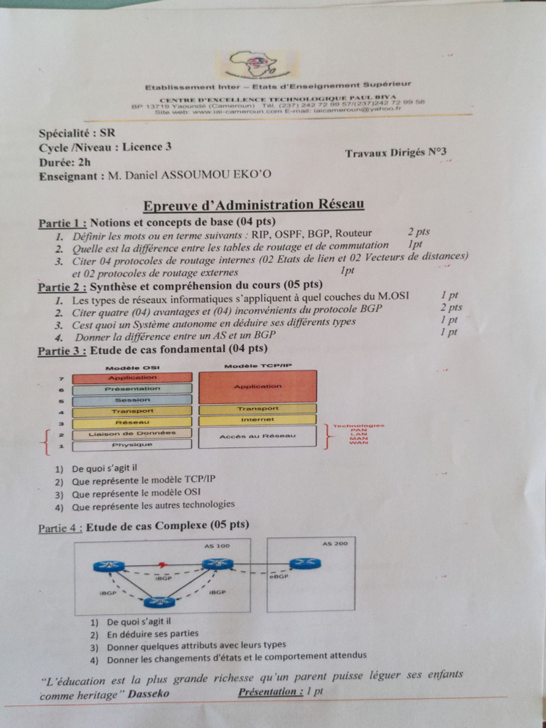 Admin Réseau Fiche de TD 3 | PDF