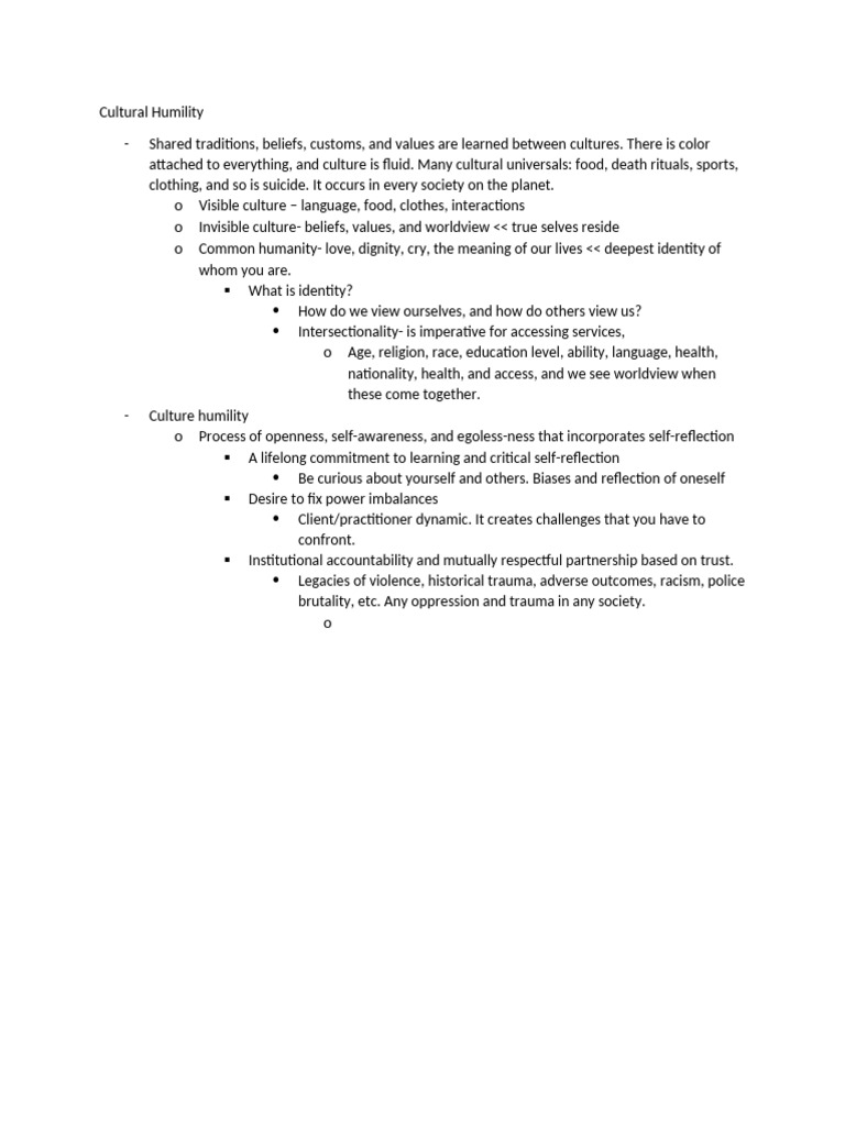 Understanding Cultural Humility Concepts | PDF