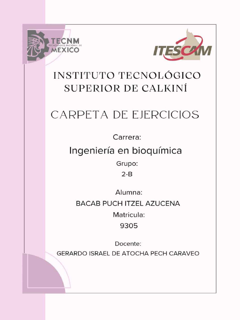 Carpeta de Ejercicios BacabPuch | PDF