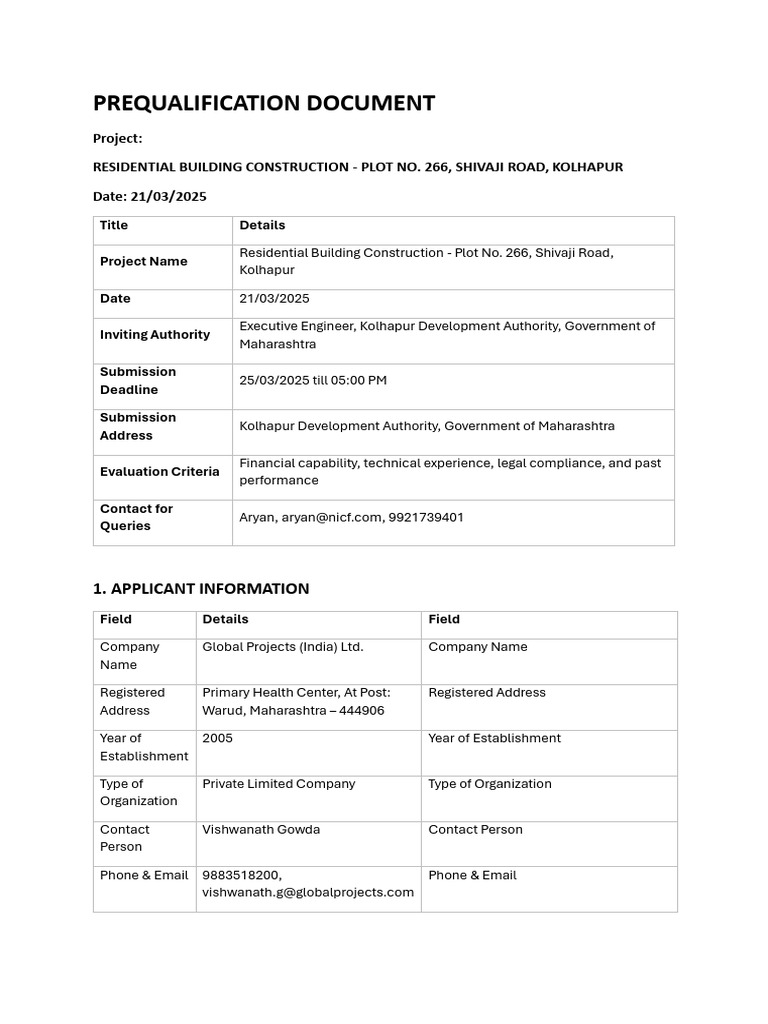 Prequalification Document_GroupB (2) | PDF